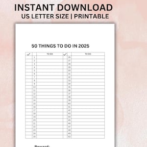 50 Things to Do in 2025, Bucket List 2025, Planner, Goals for 2025, New ...