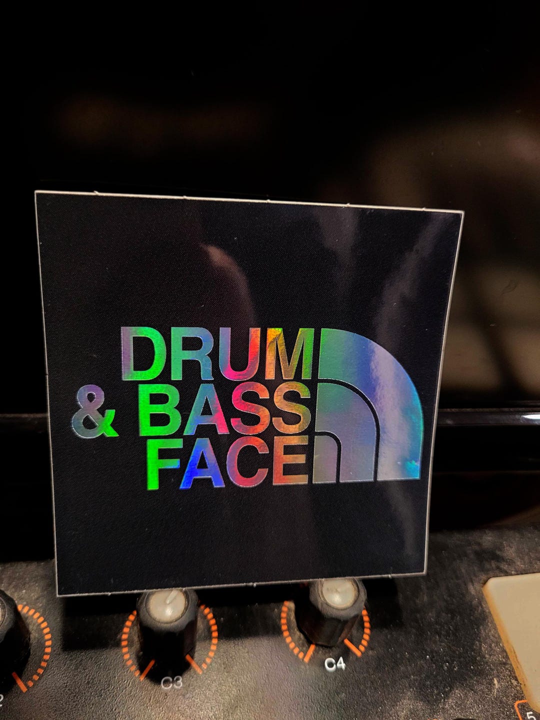 Drum & Bass Face Black/holographic 3"x3" Vinyl Sticker - Etsy