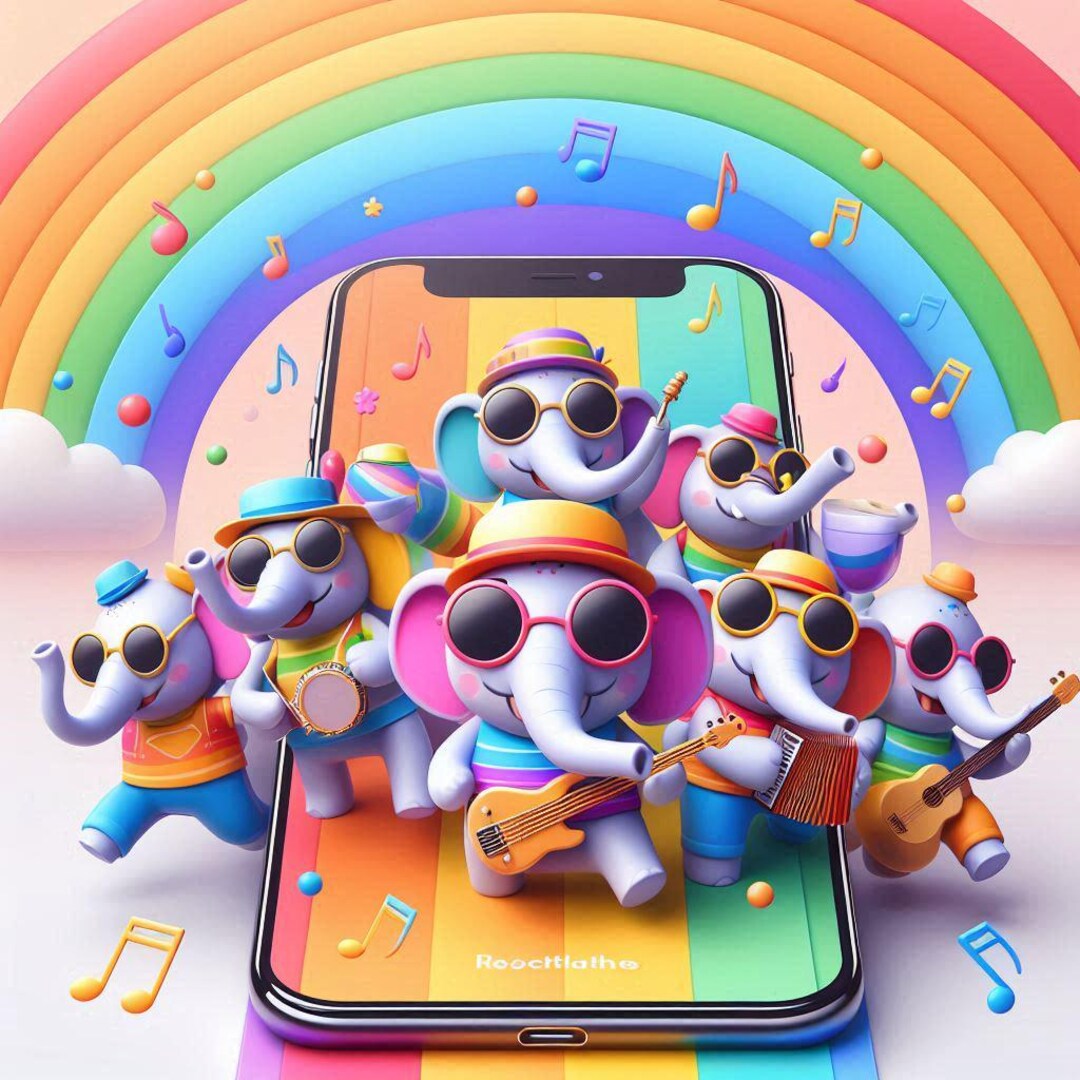 Elephants Playing Musical Instruments - Illustration / Photo for ...