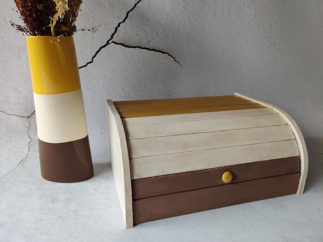 Vintage Wooden Bread Box - Upcycled in 3 Charming Colors - Eco-friendly, Farmhouse Kitchen Decor ...