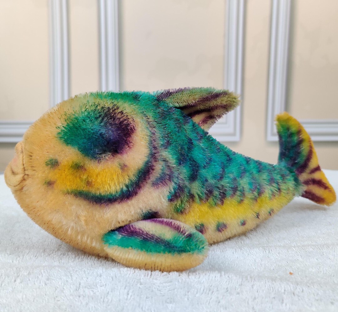 Vintage Plush Fish Toy With Straw Filling, 10.2 Inches. - Etsy