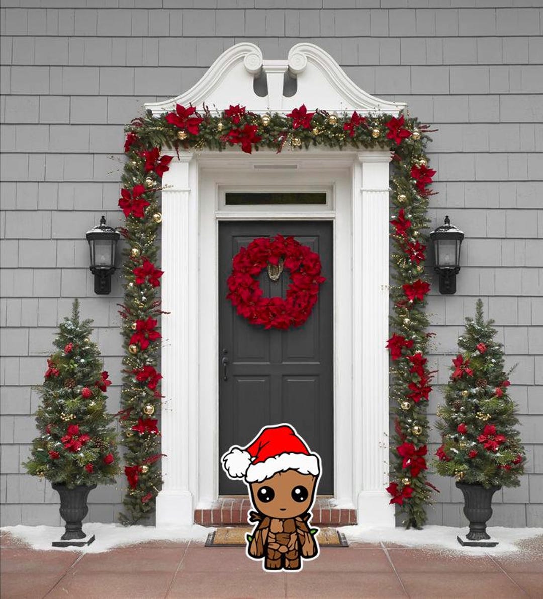 Christmas Yard Sign With Groot in Santa Outfit - Etsy