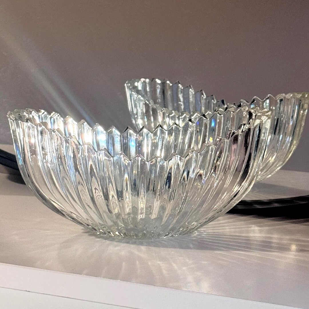 Vintage Mid Century Sowerby Ribbed Glass Bowl 1950's - Etsy