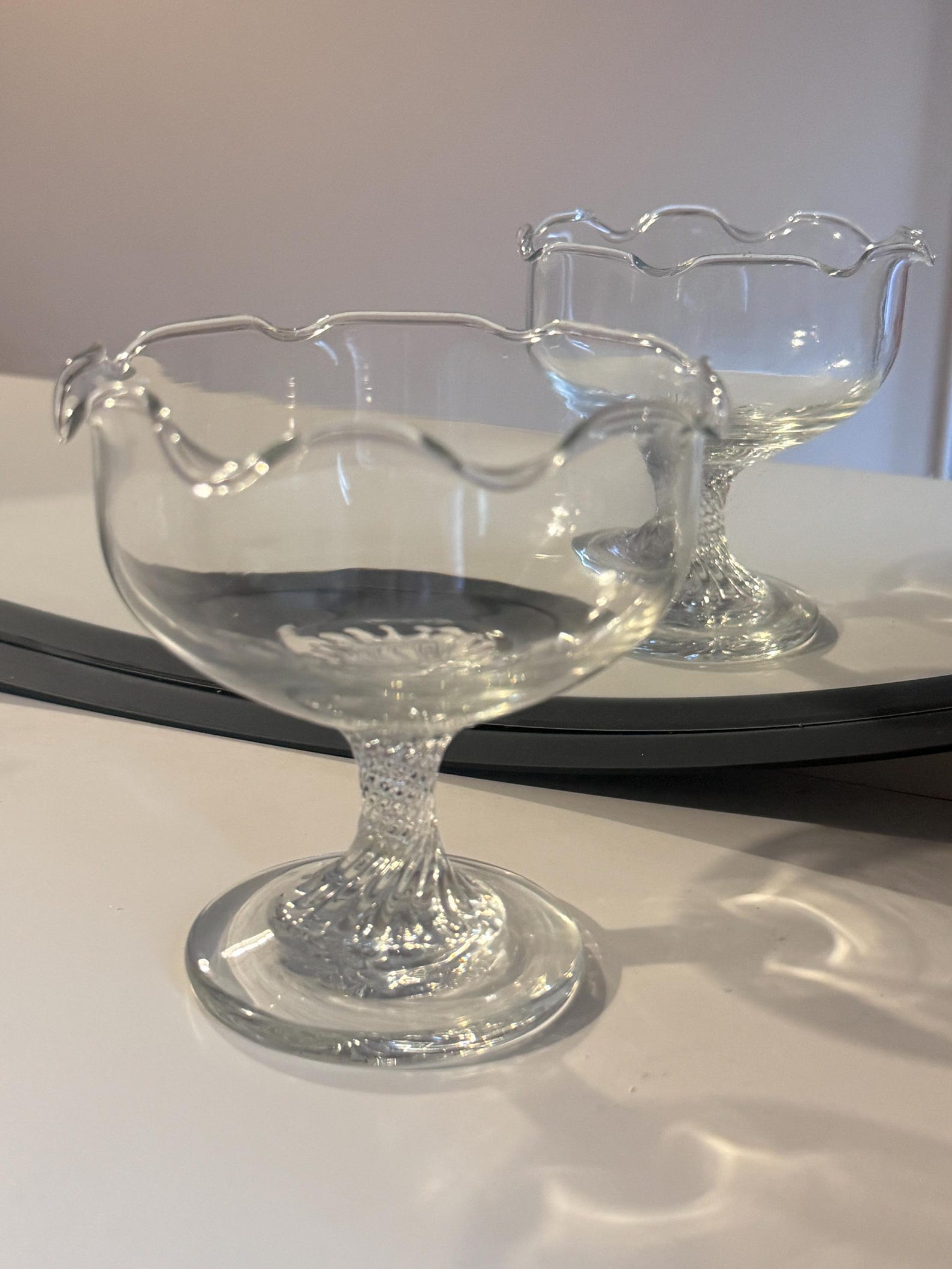 Vintage DEMA Glass Sundae Ice Cream Dessert Dishes Bowls Multipurpose ...