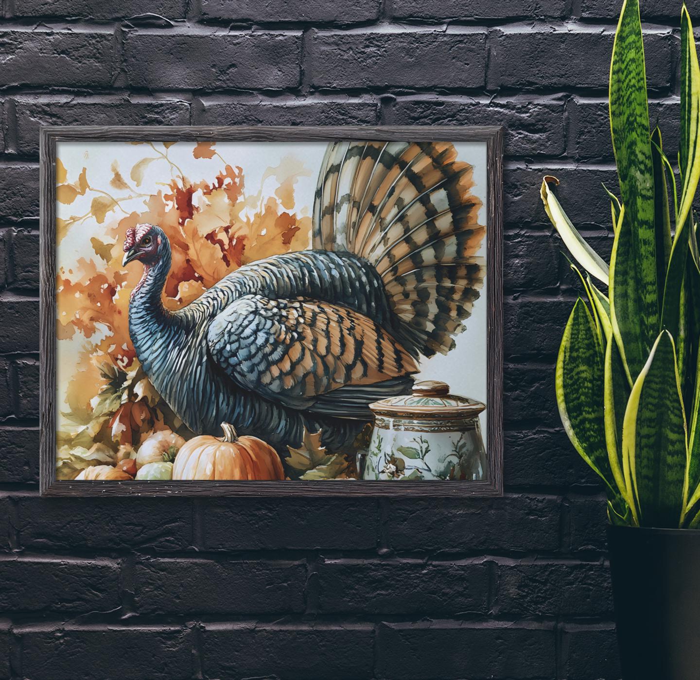 Watercolor Wild Turkeys Clipart PNG Bundle, 140 High-resolution 300 DPI ...