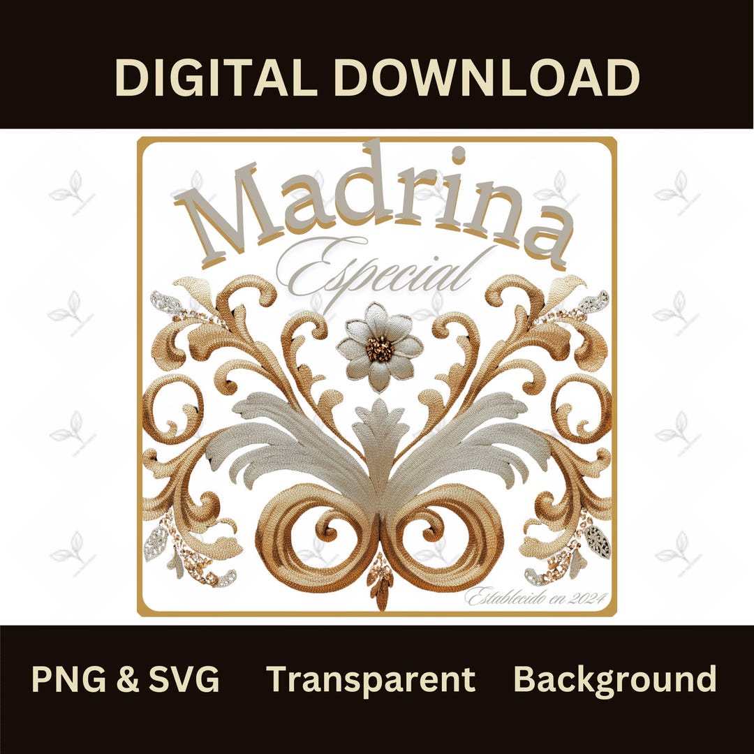 Madrina SVG With Mariachi Flor Design | Est 2024 Custom Godmother Gift ...