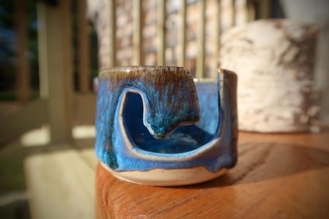 Hand Made Ceramic Micro Yarn Bowl - Natural Glaze - Etsy