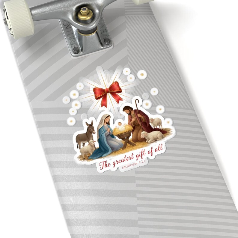 Nativity Scene Sticker | the Greatest Gift of All Matthew 1:21 - Etsy