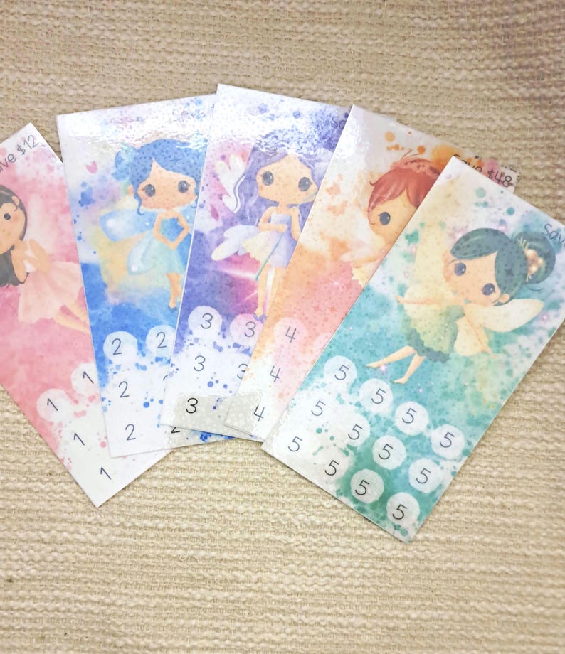 Fairy Savings Challenge Cards: Laminated Budget Tracker Set - Etsy