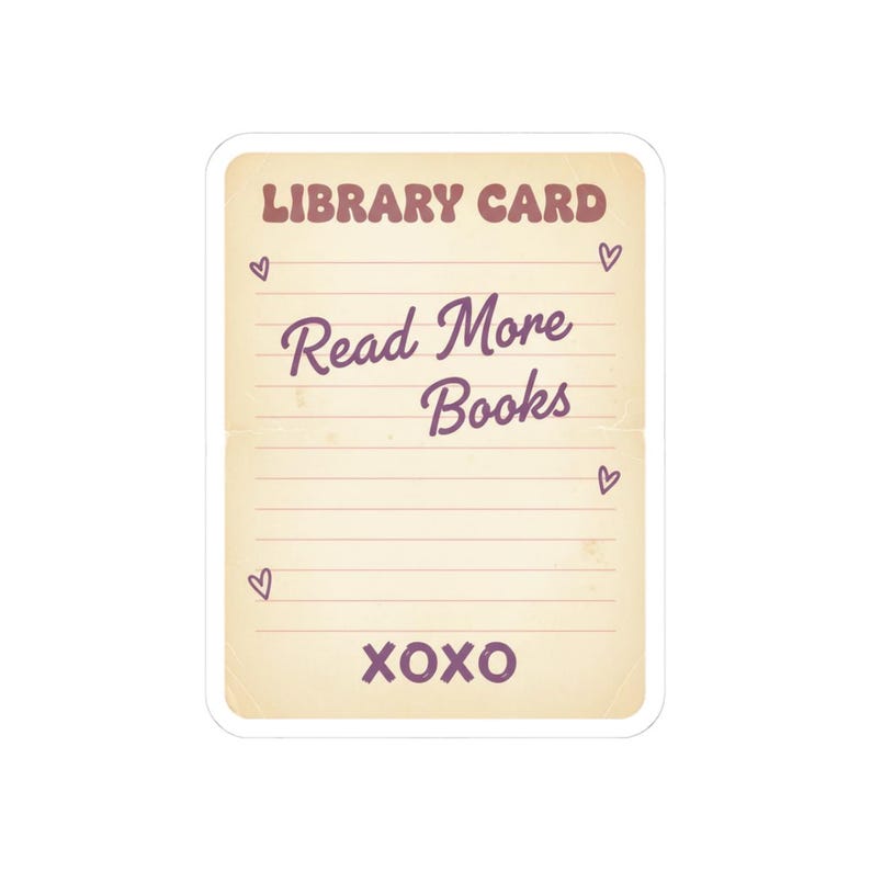Library Card Sticker | Read More Books Bookish Vinyl Decal - Etsy