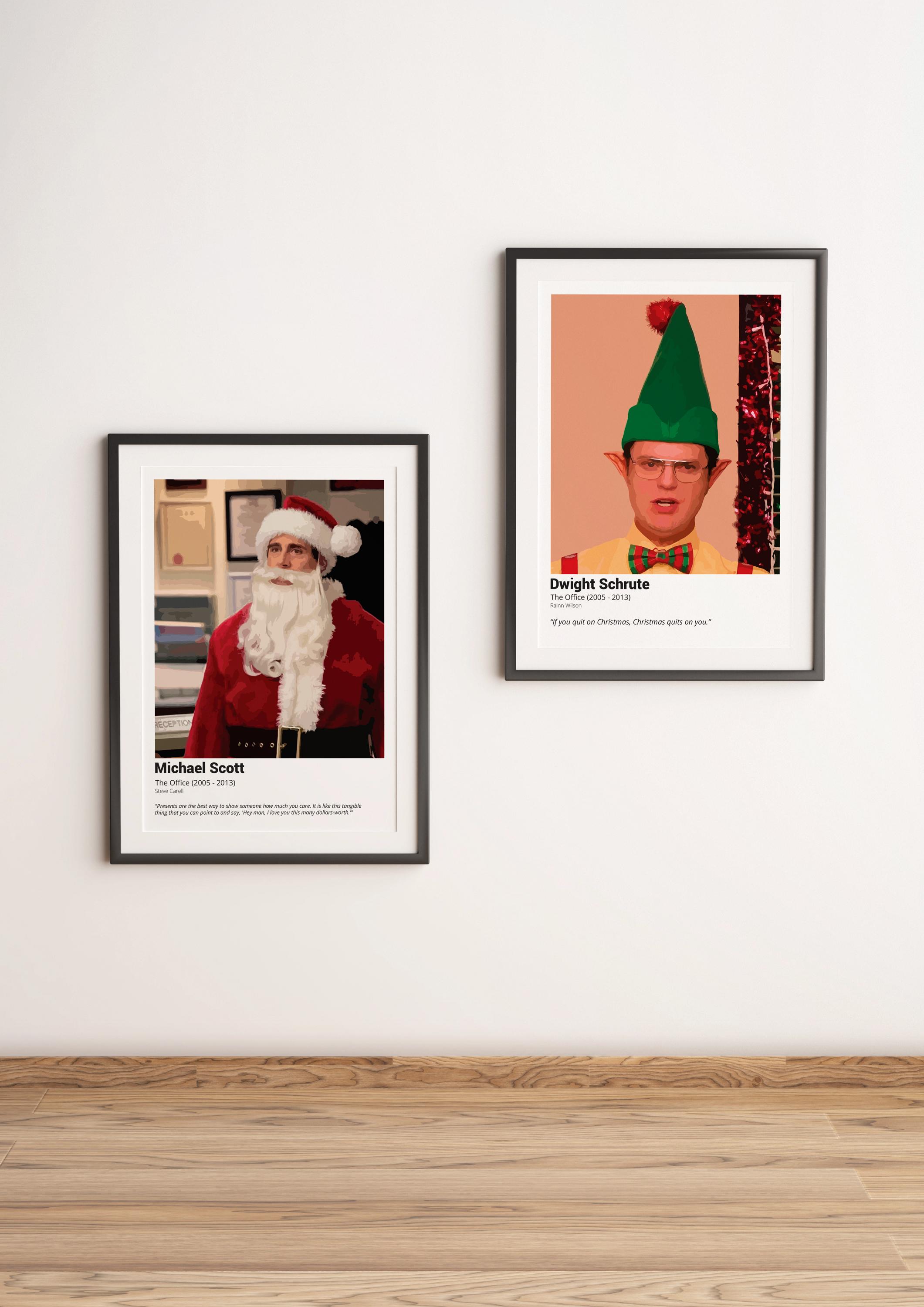Dwight Schrute 'christmas Elf' Quote Wall Art & Postcard the Office TV ...