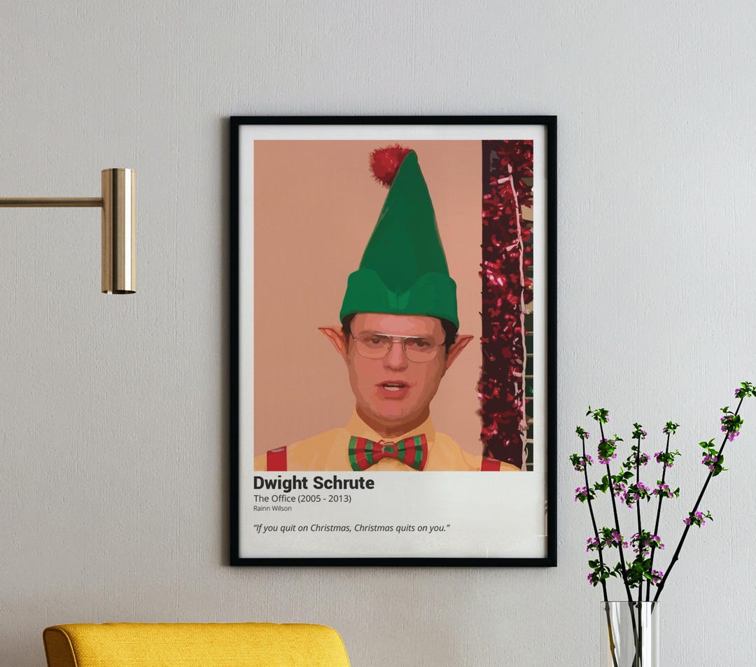 Dwight Schrute 'christmas Elf' Quote Wall Art & Postcard – the Office ...