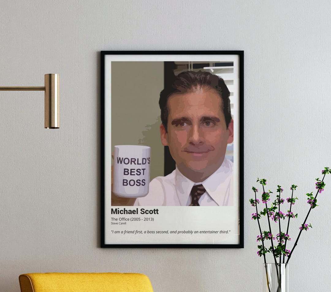 Michael Scott 'world's Best Boss' Digital Print – Wall Art & Postcard ...