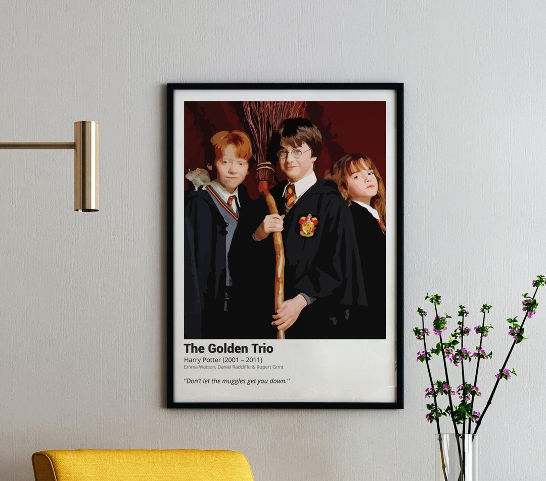 Harry Potter Golden Trio Poster: Potterhead Wall Art (digital Download ...