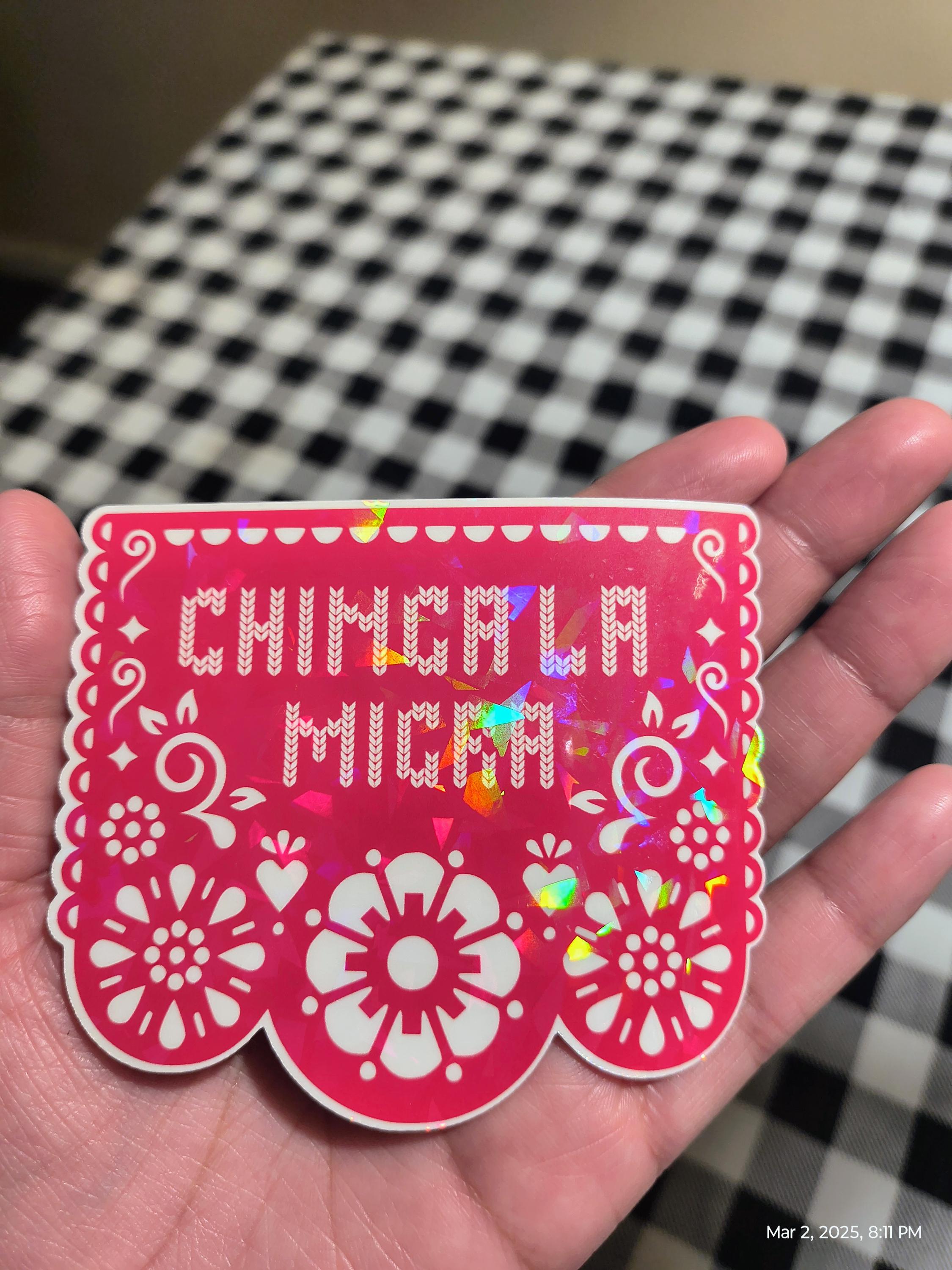 Chinga La Migra Papel Picado Sticker: Waterproof Holographic Vinyl - Etsy