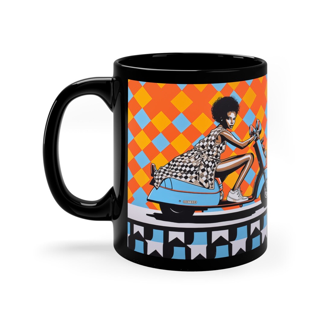 Velocity - 11oz Black Mug, Vespa Scooter, Brooklyn Street Art, Graffiti ...