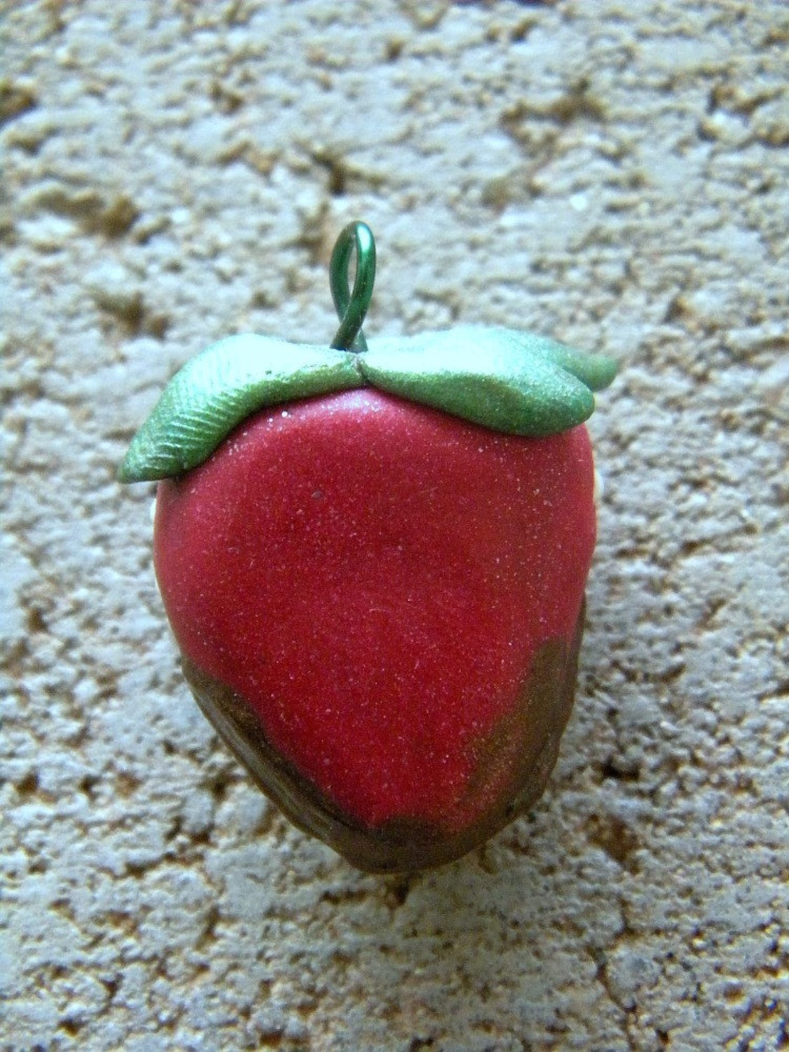 Polymer Clay Chocolate Dipped Strawberry Pendant Artist Designed ...