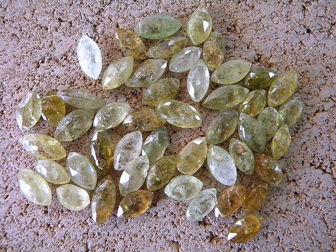 Green Grossular Garnets Faceted Marquis Gemstones 48 Stones - Etsy UK
