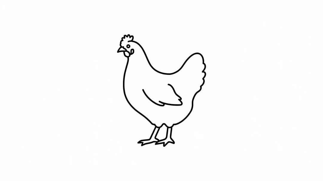 Outline of a Hen - Etsy
