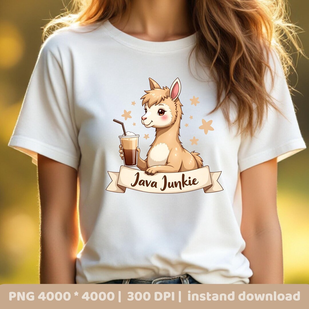 Coffee Llama PNG: Java Junkie Clipart for Sublimation (digital Download ...