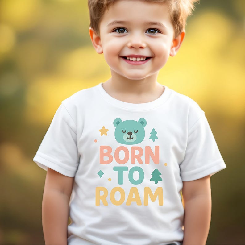 Born to Roam PNG - Adventure Baby Bear Shirt Design - 300 DPI Forest-themed Sublimation File - Etsy