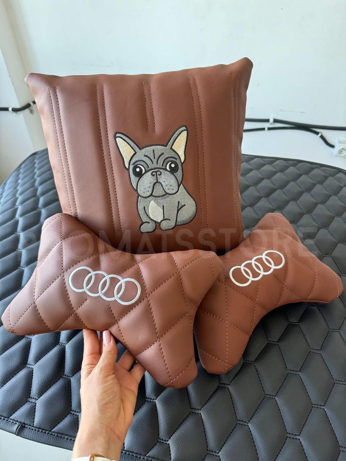 Personalized Car Pillows, Leather Car Pillows, Eco-leather Car Pillows ...