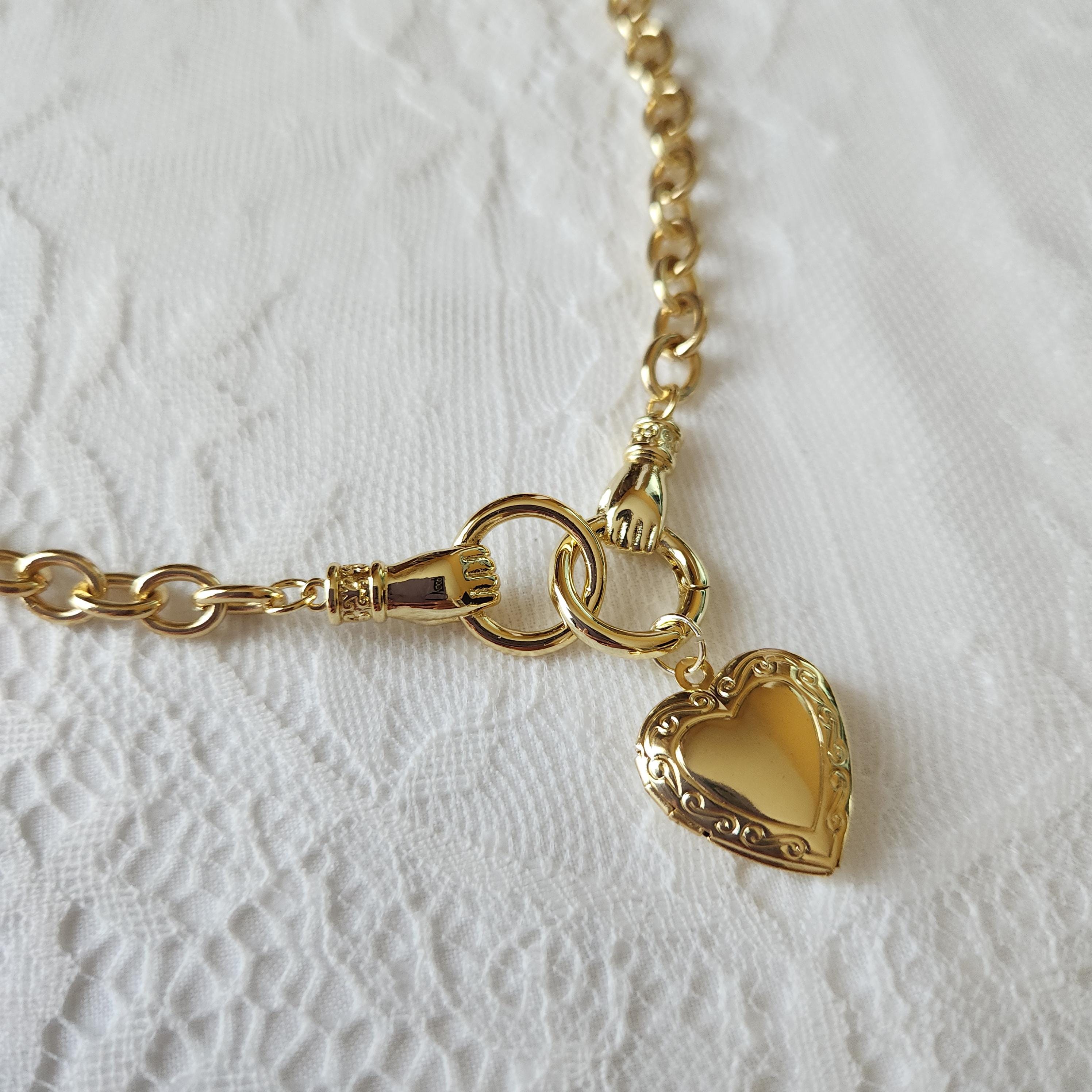 Double Hand Charm Holder Necklace. Wear Alone or With Multi Charms ...
