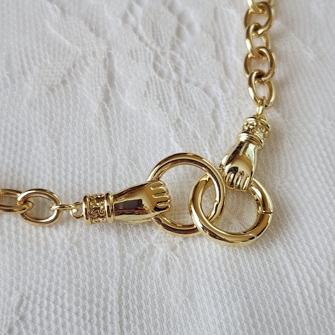 Build Your Own Custom Charm Necklace. Victorian Hand Charm Holder and ...