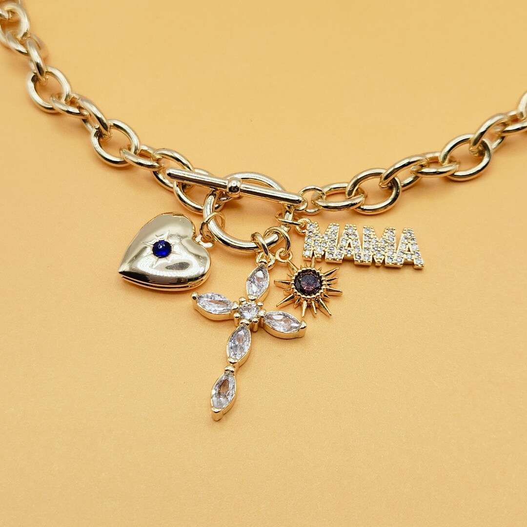 Multi Custom Charm Necklace With Toggle. Build Your Own Style ...