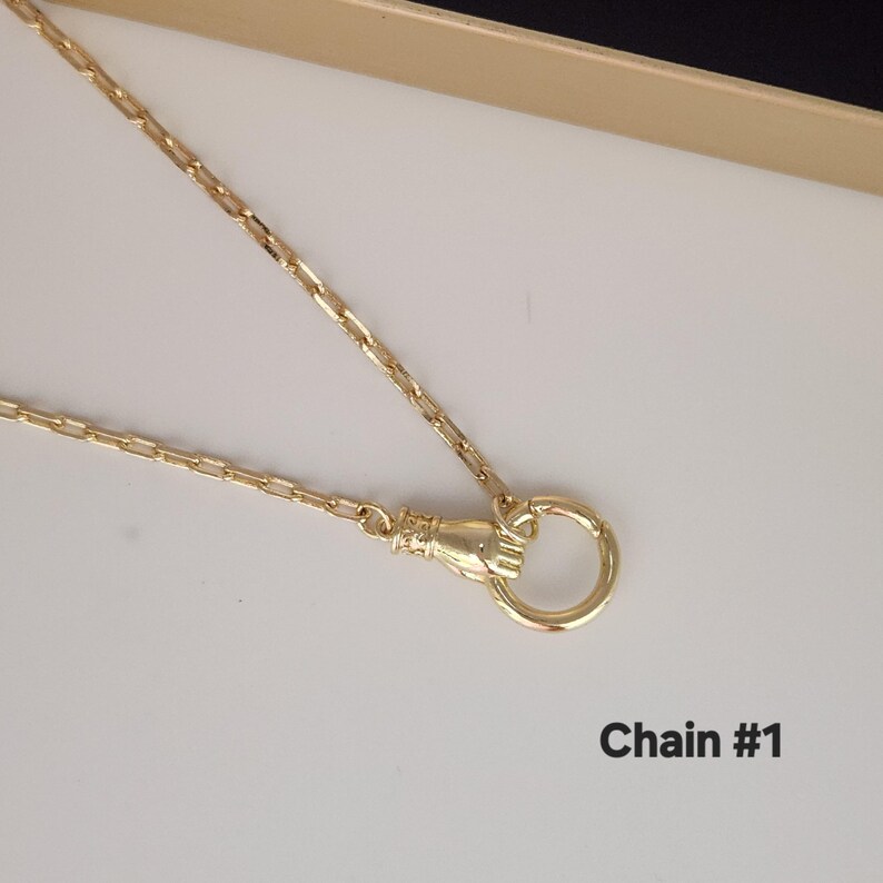 Victorian Hand Charm Necklace: Spring Gate Holder. Vintage Style ...