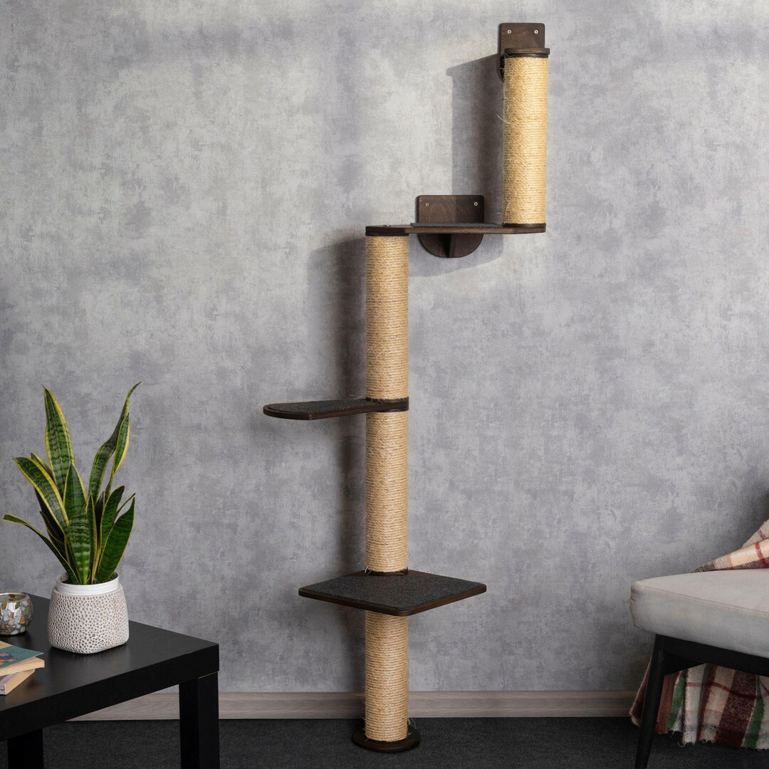 Wood Cat Tree, Cat Palm Tree, Best Cat Scratching Post, Cat Shelves ...