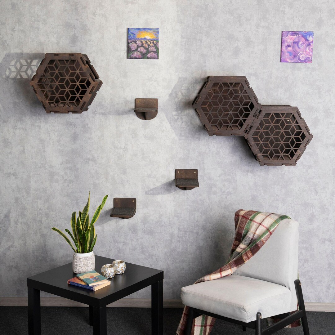 Cat Furniture / Handcrafted Cat Wall House, Cat Steps for Wall, Cat ...