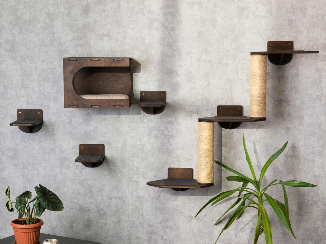 Cat Wall Furniture / Cat House Indoor, Cat Tree, Cat Scratching Post ...