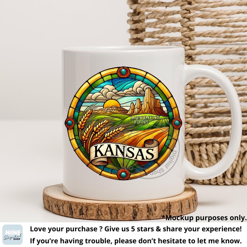Kansas Stained Glass PNG, Kansas Artwork Prints, USA States Stained ...