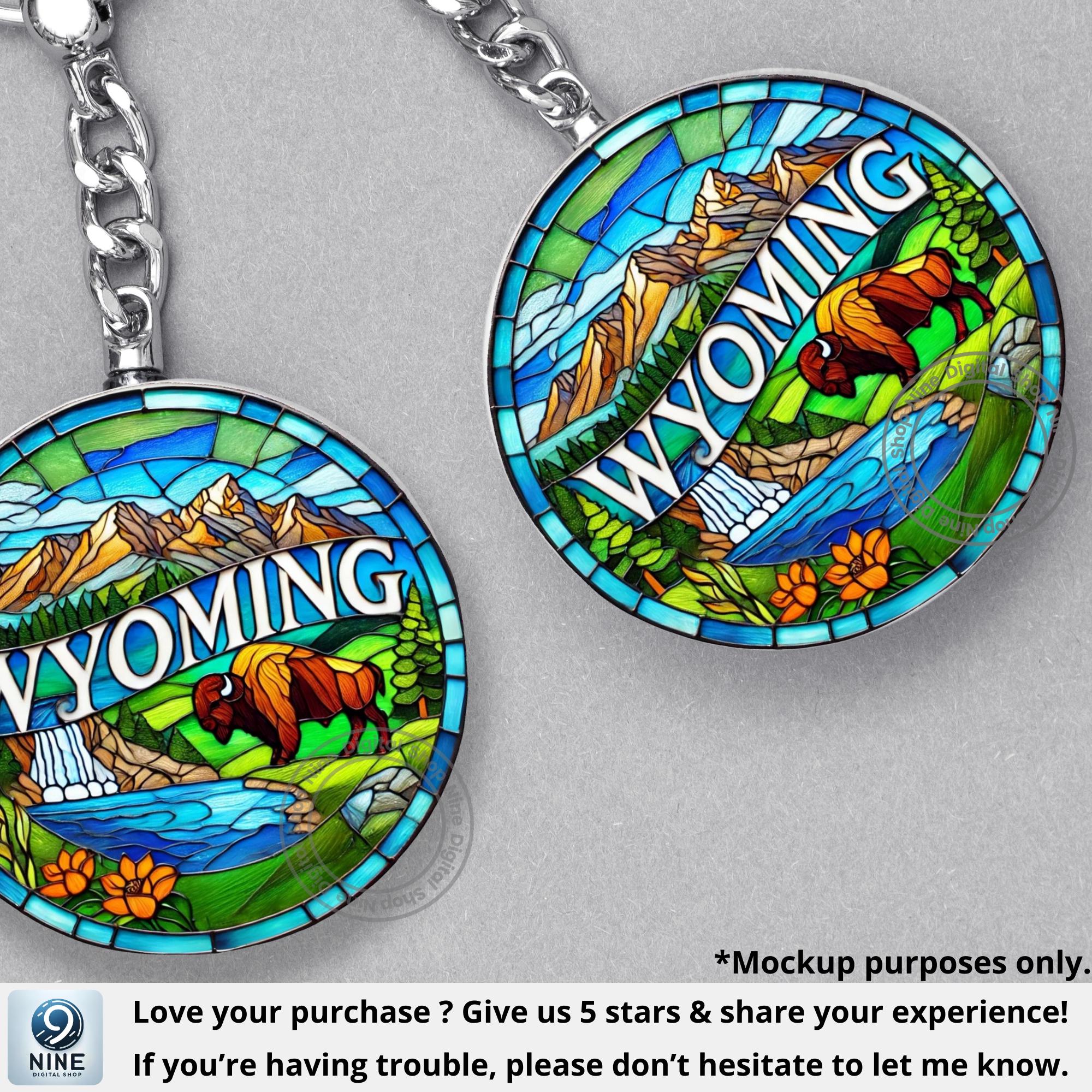 Wyoming Stained Glass PNG, Wyoming Art Prints, USA States Stained Glass ...