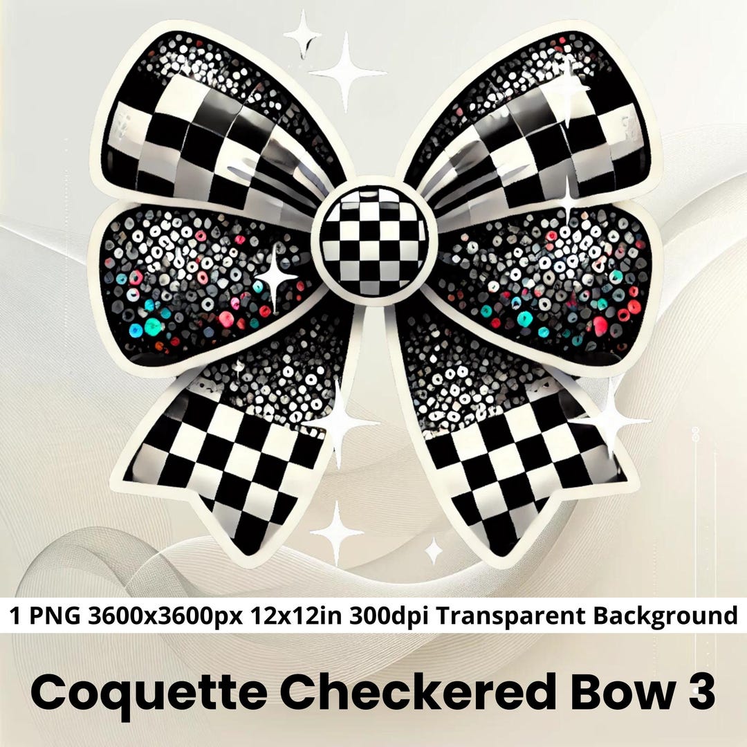 Coquette Bow Clipart Checkered Bow Shirt Glitter Bow Png Coquette Bow Digital Black and White ...