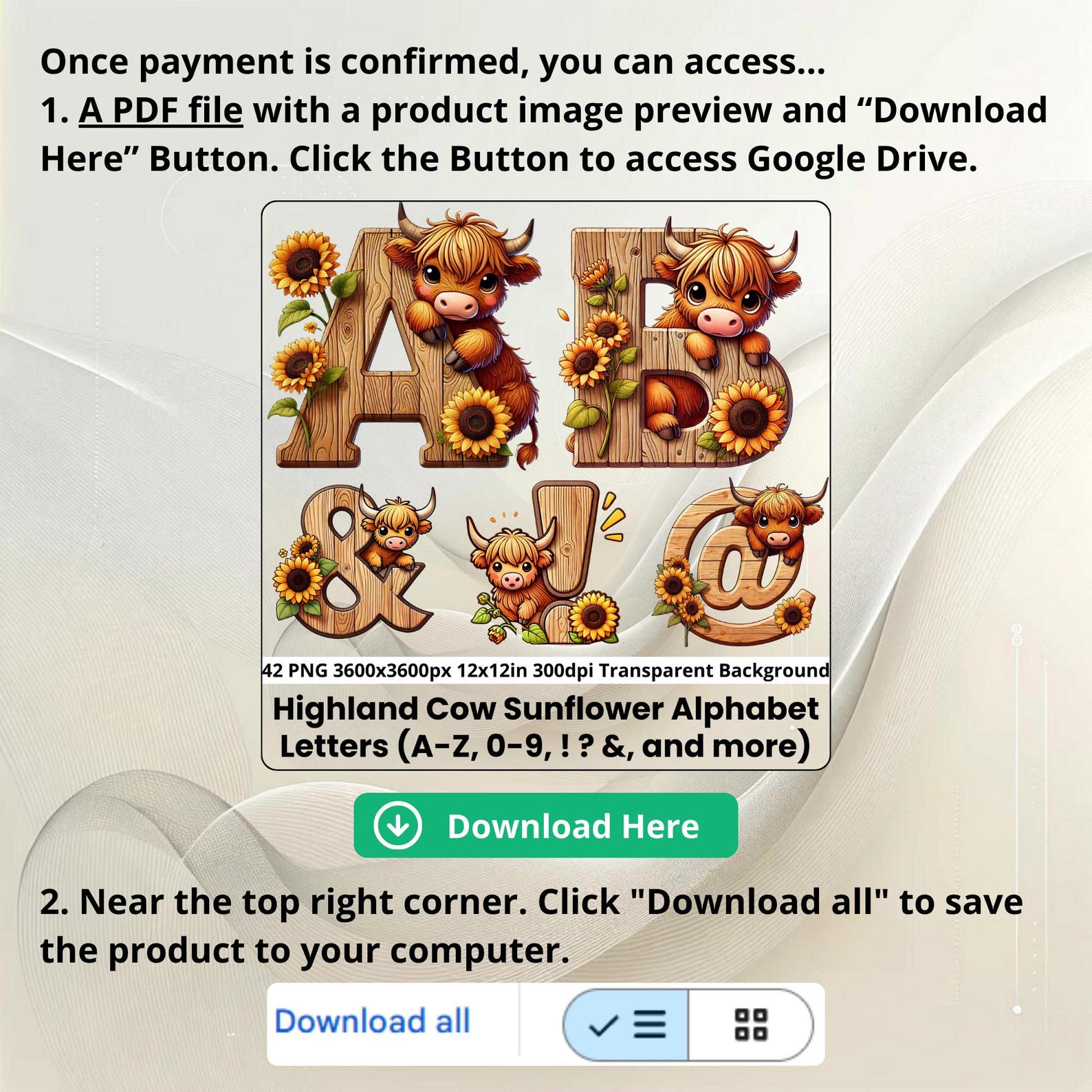 Highland Cow Alphabet Letter Png, Sunflower Highland Cow Png, Highland ...