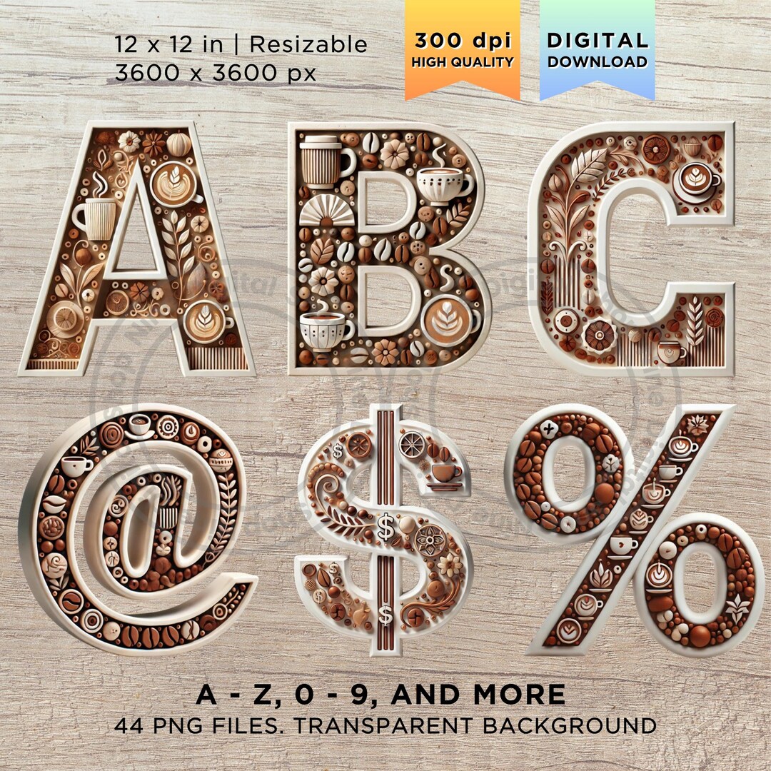 Coffee Alphabet Letters Png, Coffee Shop Png, Coffee Beans Png, Coffee ...