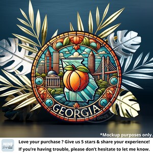 Georgia Png File, USA States Stained Glass Png, Georgia Stained Glass ...