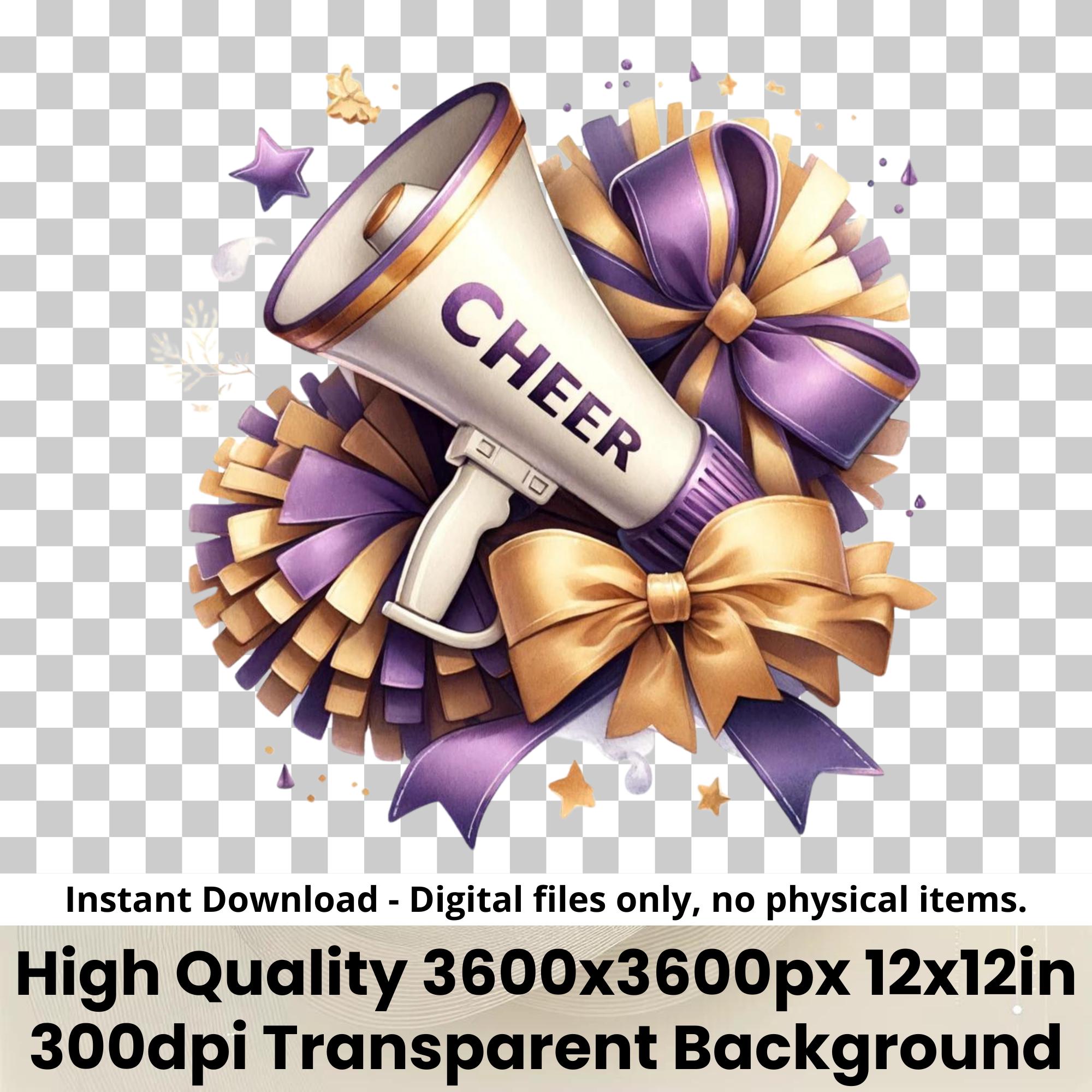 Cheer Gold Cheer Purple and Gold Cheer Pom Poms Cheer Megaphone ...