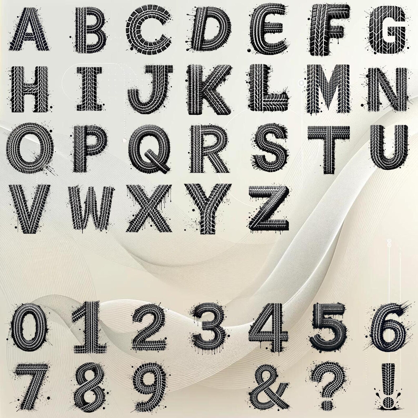 Tire Track Png Tire Track Font Tire Font Tire Letters Racing Letters ...