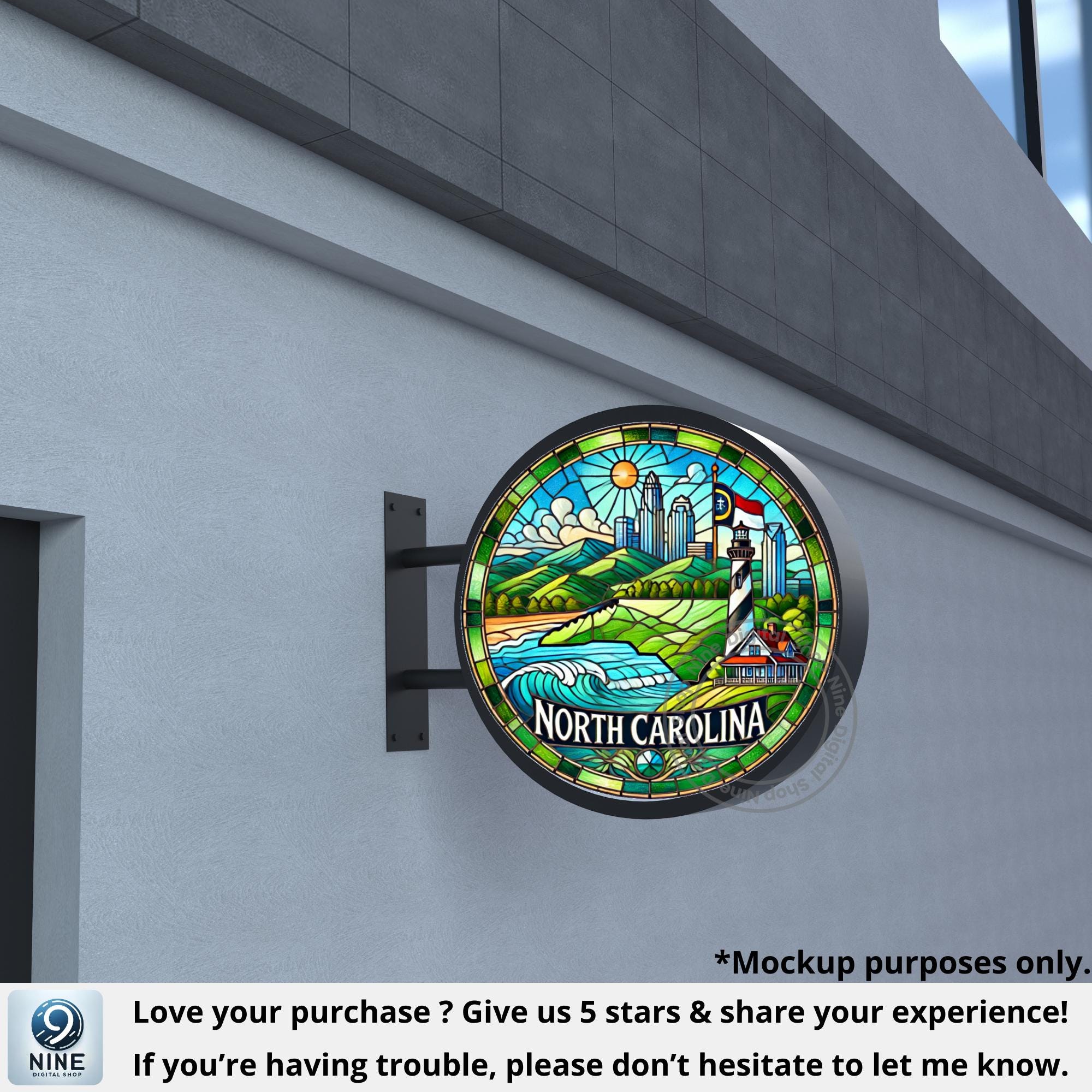 North Carolina Stained Glass Png, North Carolina Print Png, Stained ...