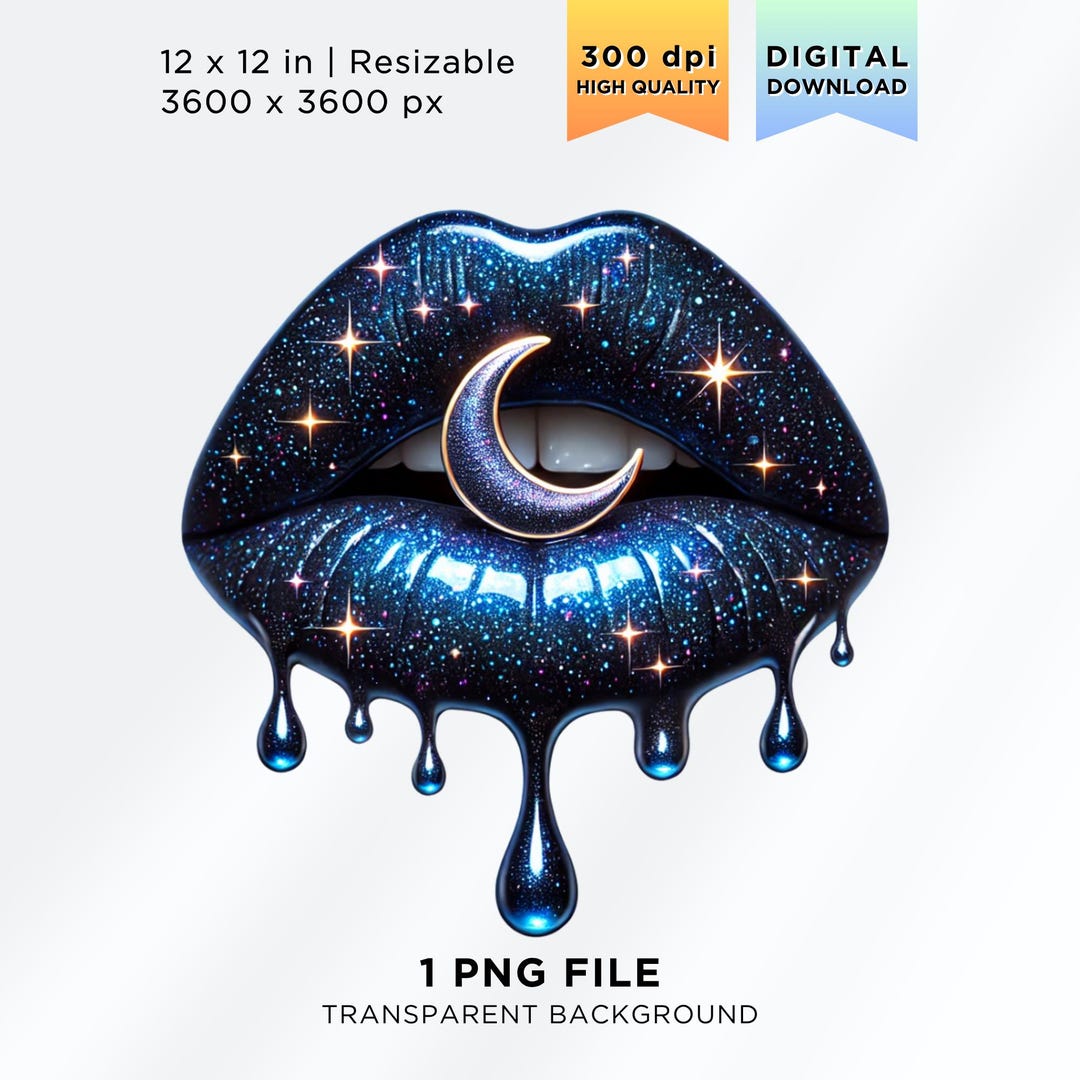 Midnight Dripping Lips Png, Black Dark Night Sky Nature Dripping Lips ...