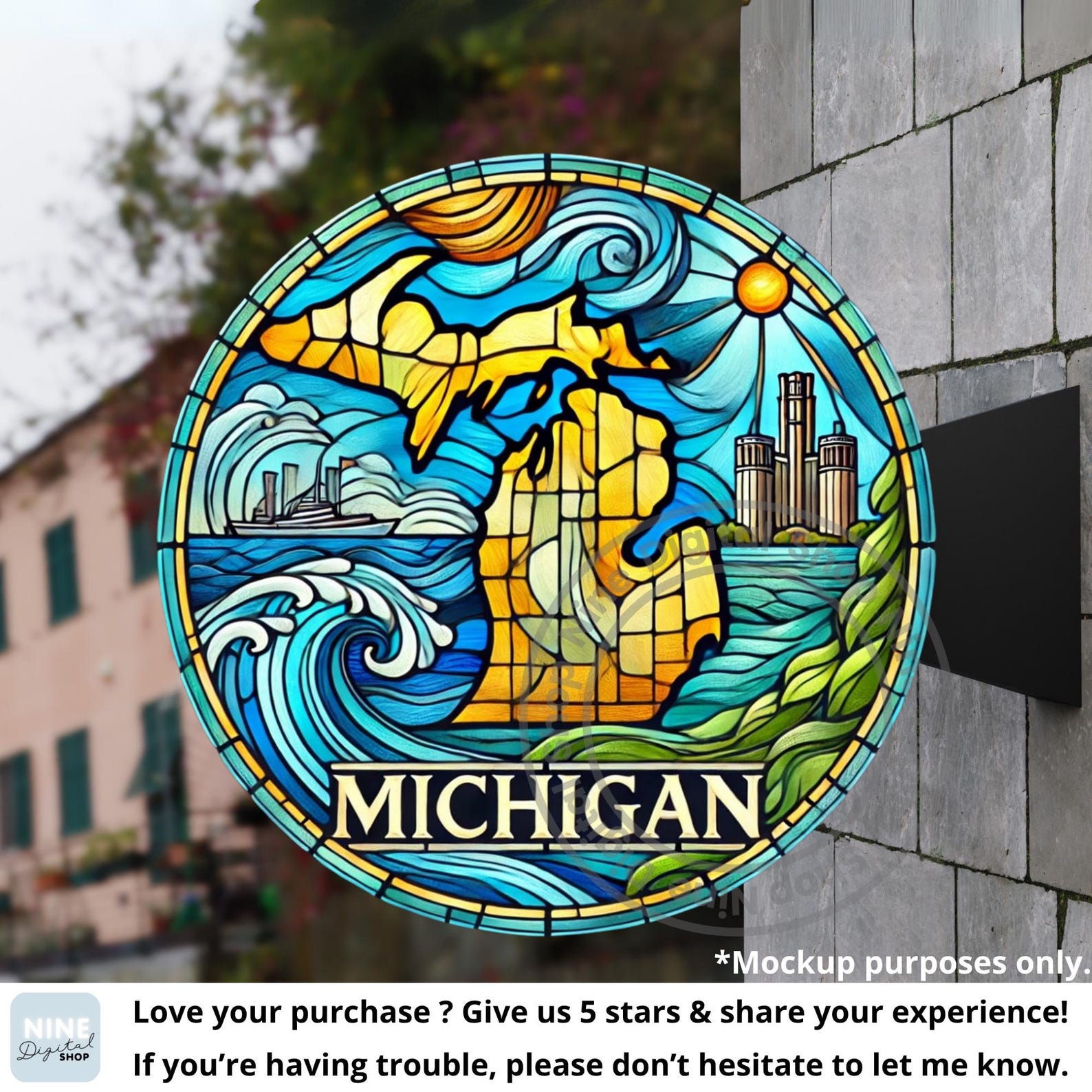 Michigan Stained Glass PNG, USA States Stained Glass Png, Michigan ...