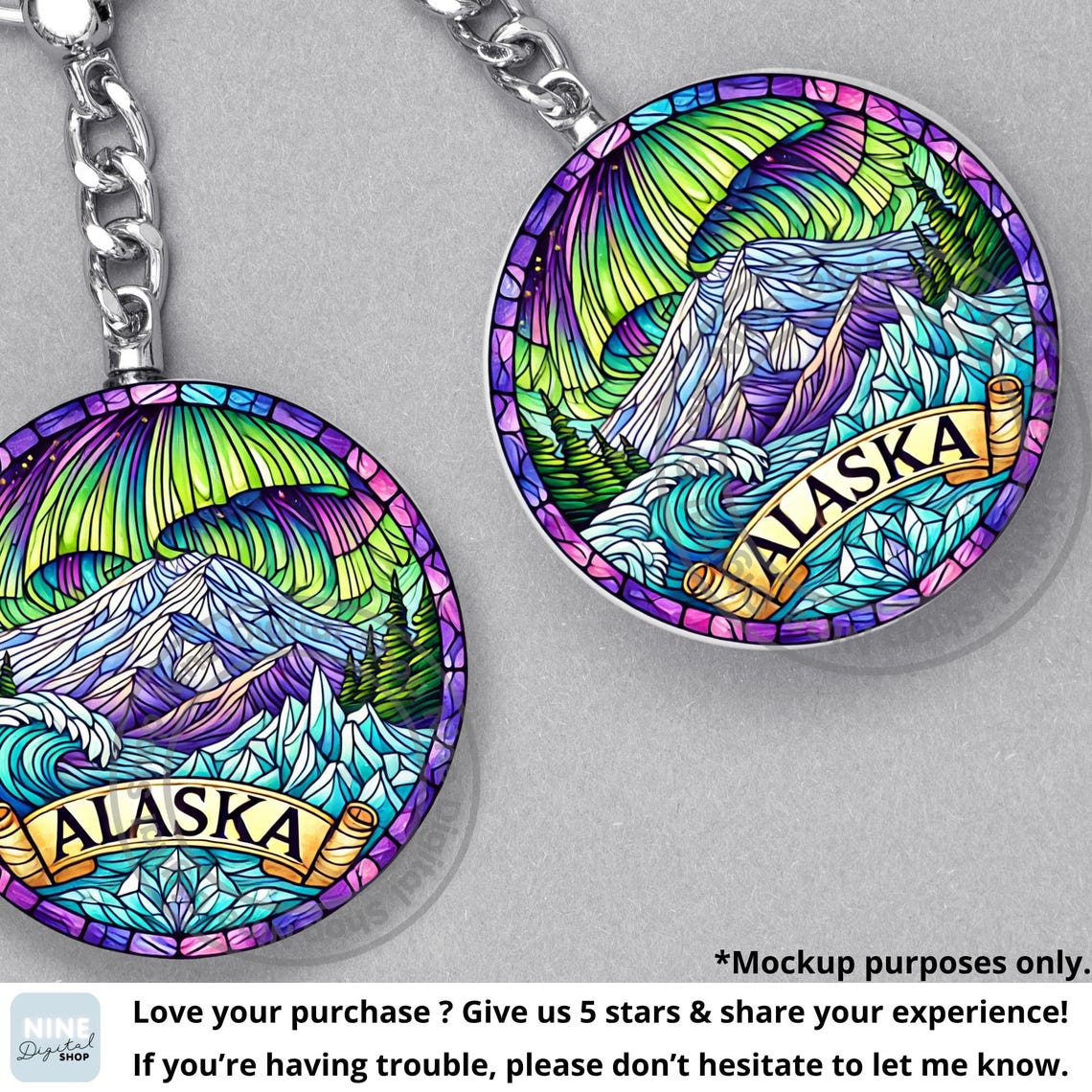 Alaska Png, Alaska Stained Glass Png, Stained Glass Printable, USA ...
