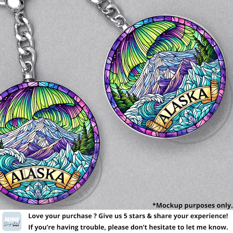 Alaska Png, Alaska Stained Glass Png, Stained Glass Printable, USA ...
