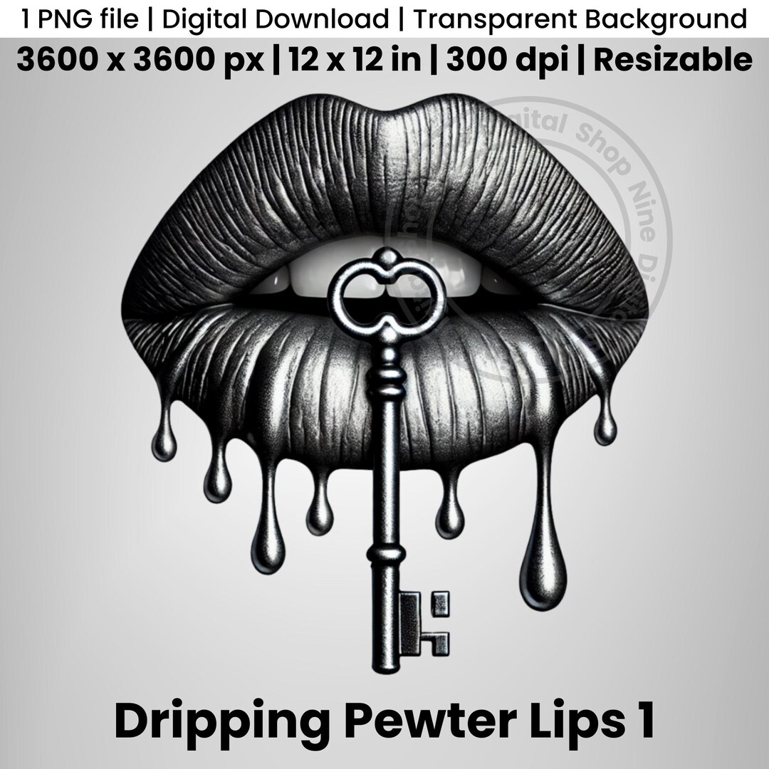 Pewter Dripping Lips Png, Gray Dripping Lips Png, Pewter Dripping Lips ...