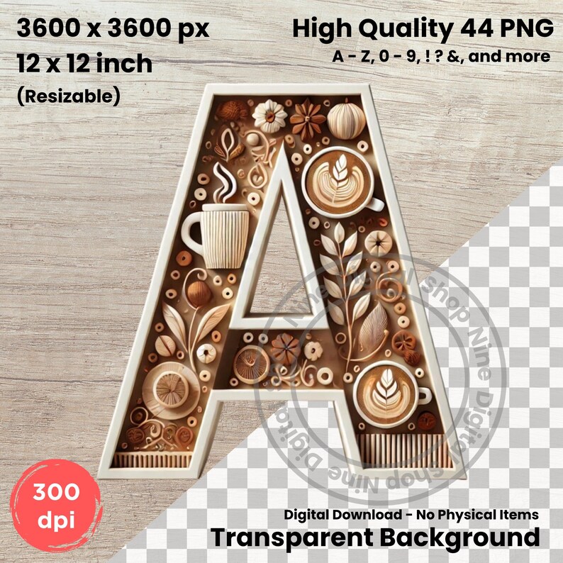 Coffee Alphabet Letters Png, Coffee Shop Png, Coffee Beans Png, Coffee ...
