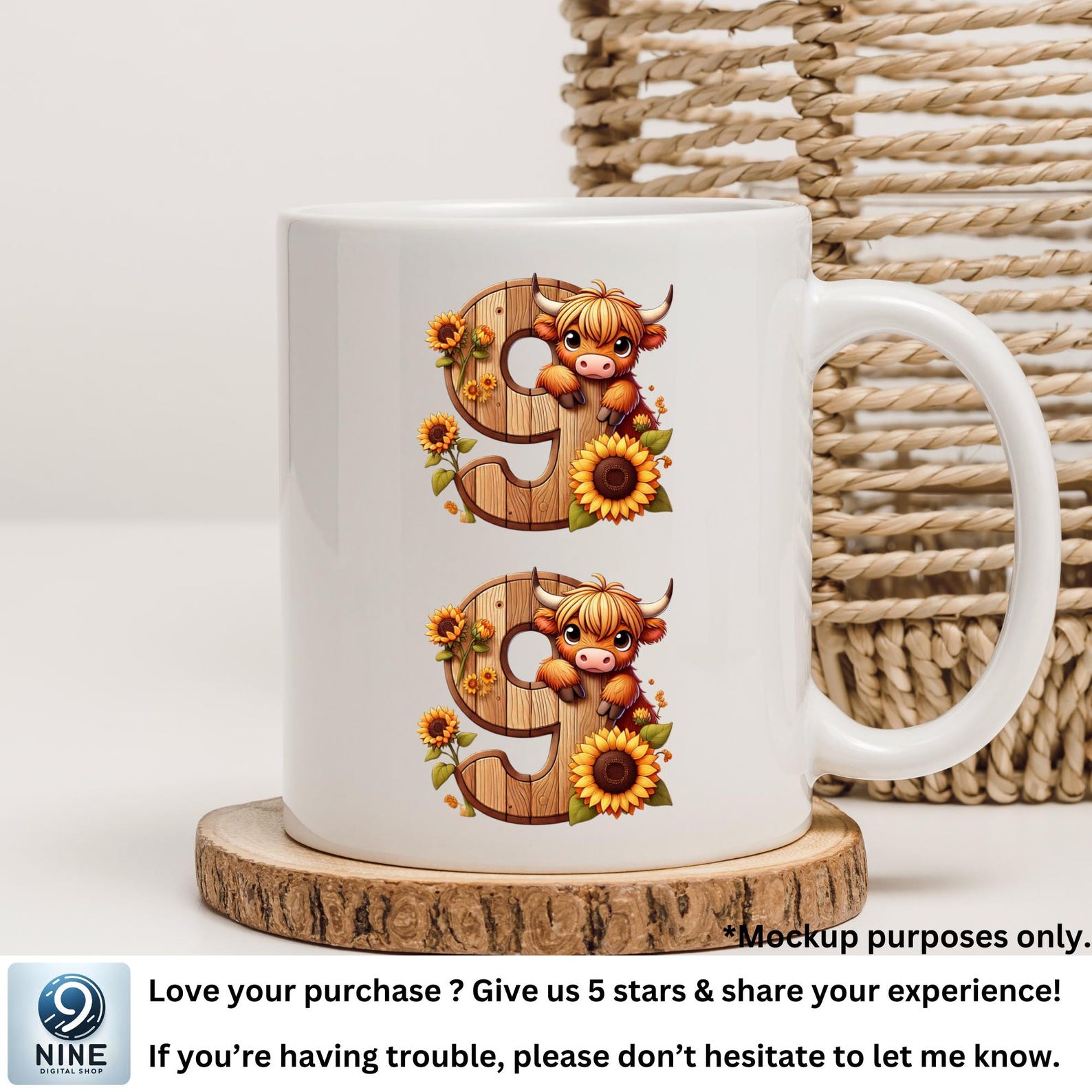 Highland Cow Alphabet Letter Png, Sunflower Highland Cow Png, Highland ...