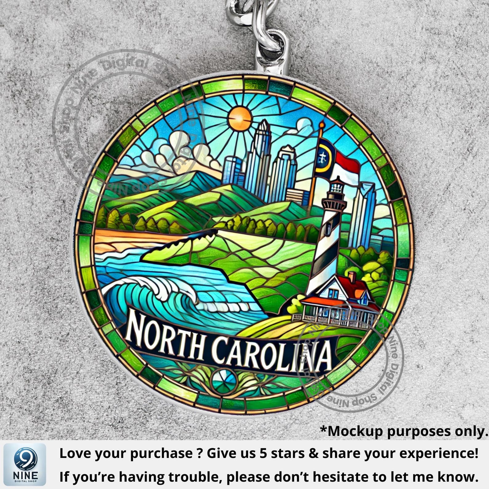 North Carolina Stained Glass Png, North Carolina Print Png, Stained ...